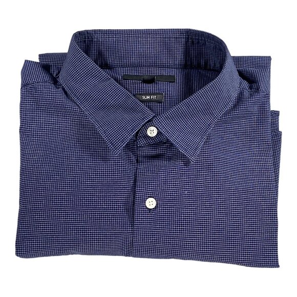 Uniqlo | Shirts | Uniqlo Shirt Mens Xl Navy Gingham Slim Fit Button Up ...